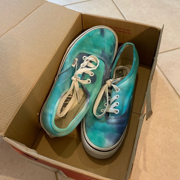 Vans | Shoes | Turquoise And Blue Tie Dye Vans | Poshmark